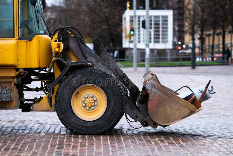 The front of an excavator stock photo. Image of outside - 344566036