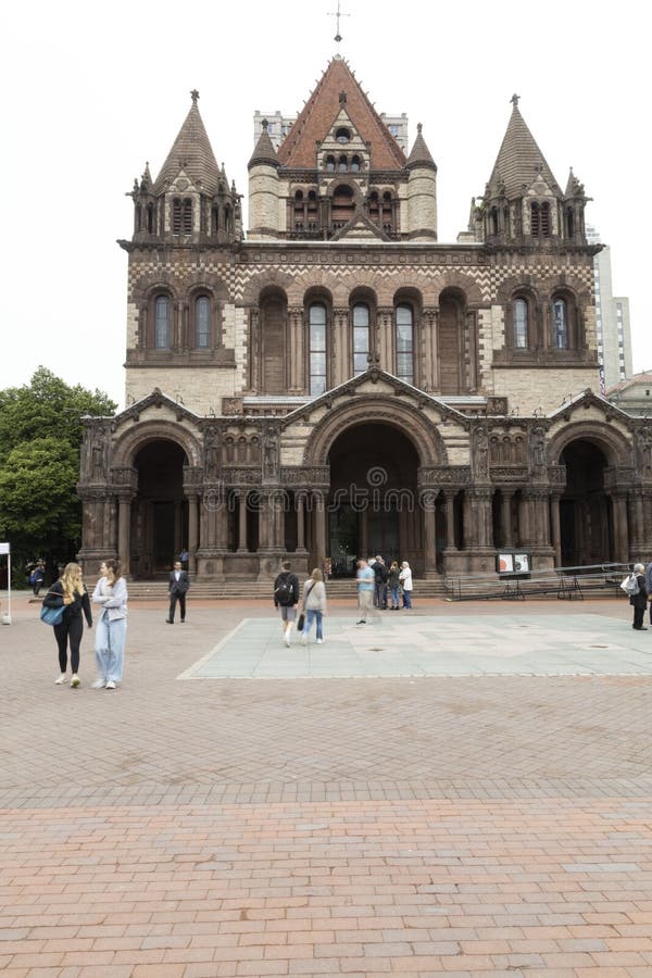 View of Trinity Church Boston Editorial Stock Photo - Image of vehicle ...