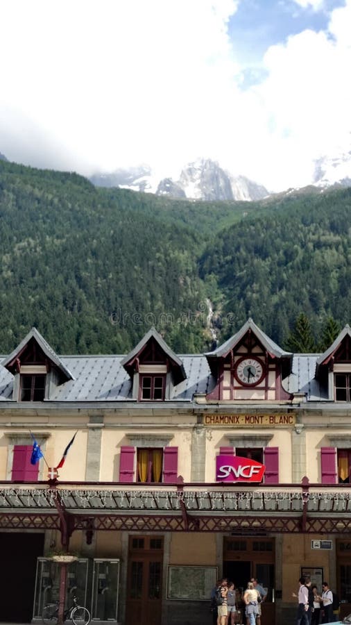 Front Facade of the Chamonix - Mont-Blanc Railway Station Editorial ...