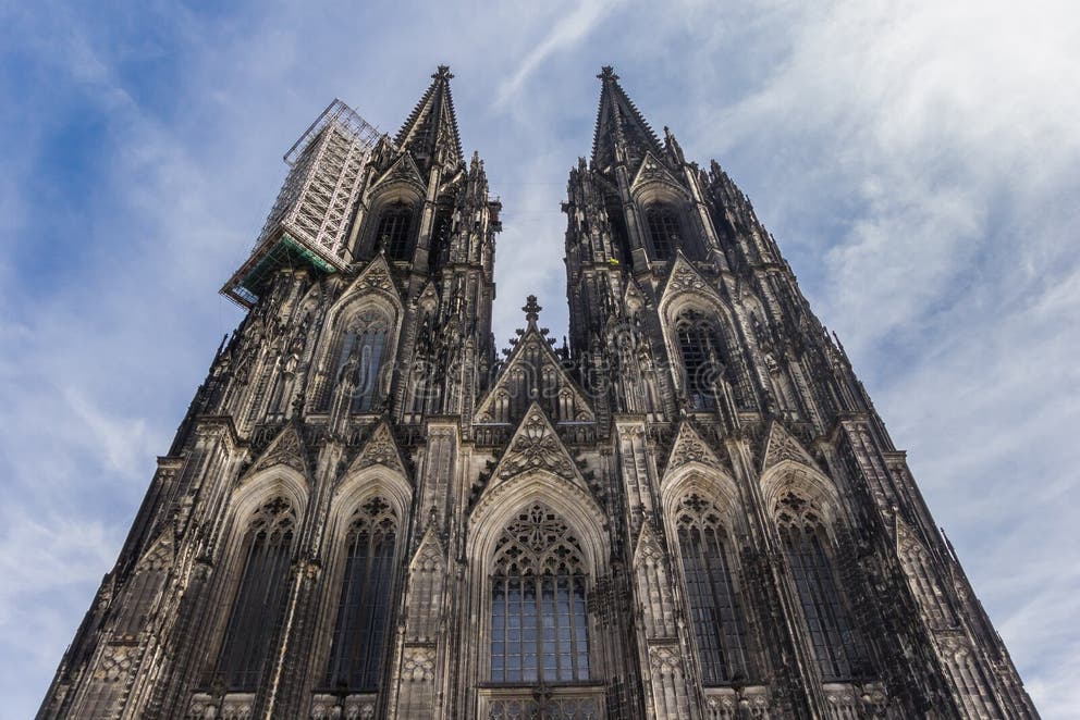 Front Facade of the Historic Cathedral of Cologne Stock Image - Image ...
