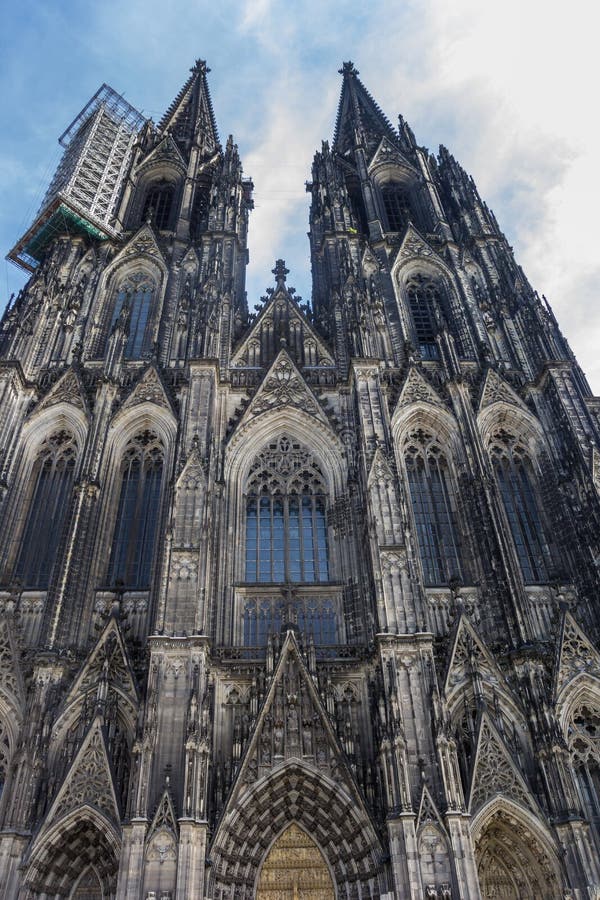 Front Facade of the Historic Cathedral of Cologne Stock Photo - Image ...
