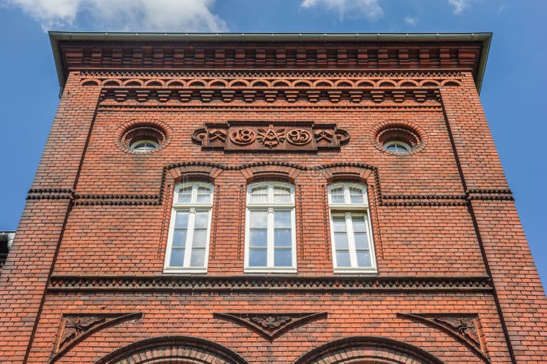 Front Facade of a Historic Red Brick House in Essen Editorial Stock ...