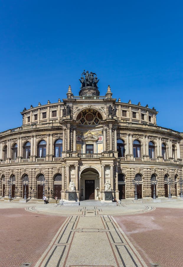 Front Facade of the Historic Semperoper Opera Building in Dresden Stock ...
