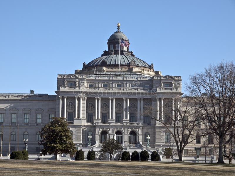Front Facade Library of Congress Stock Image - Image of architecture ...