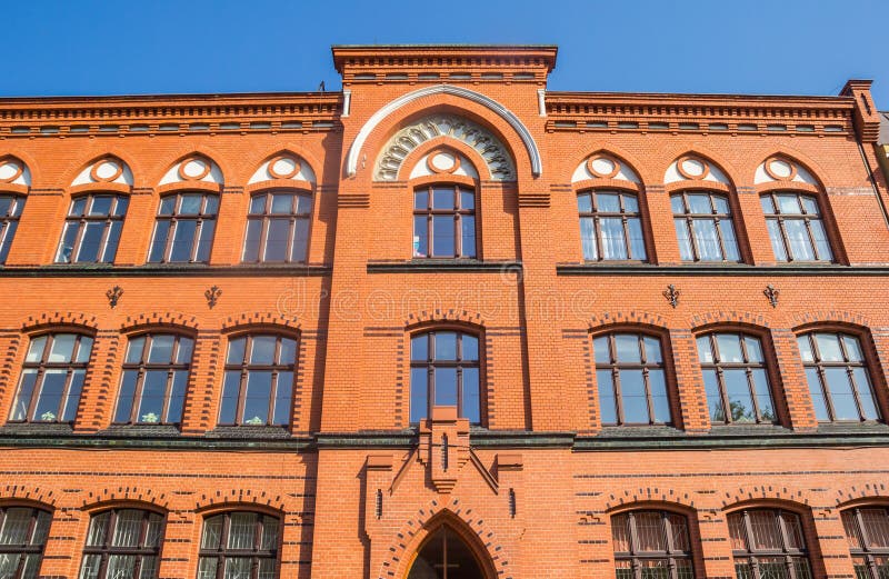 Front Facade of a Red Brick Building in Torun Stock Image - Image of ...