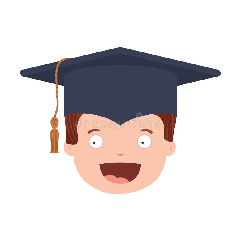 Front Face Avatar Boy with Graduation Outfit Stock Vector ...