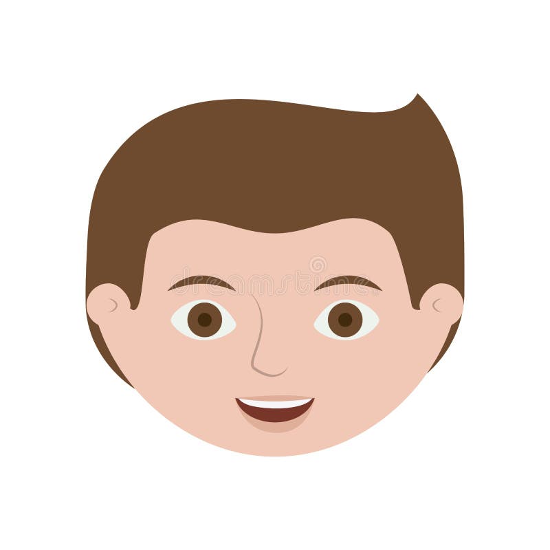 Front Face Guy Smiling with Hairstyle Stock Vector - Illustration of ...