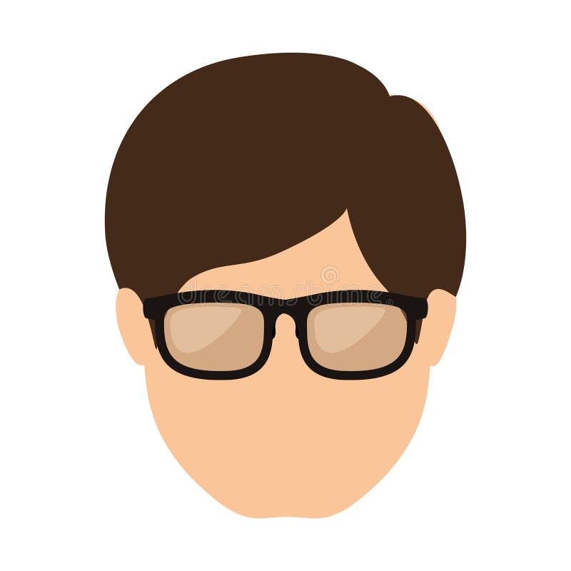 Front Face Man with Black Hair Stock Vector - Illustration of face ...