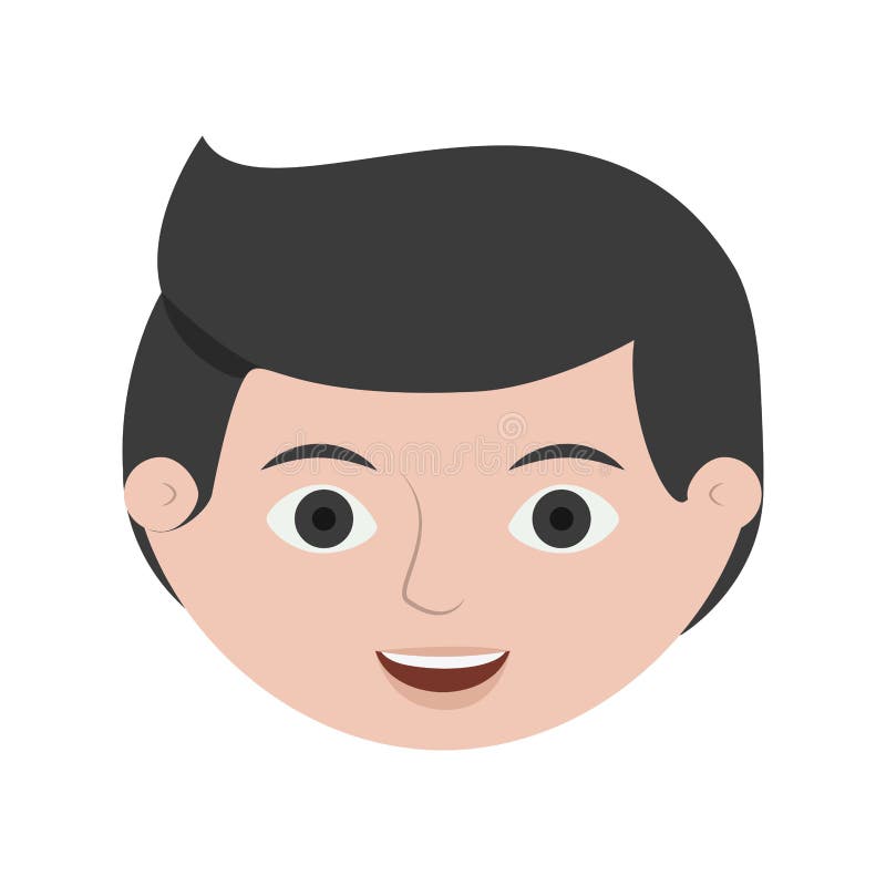 Front Face Man Business with Black Hair Stock Vector - Illustration of ...