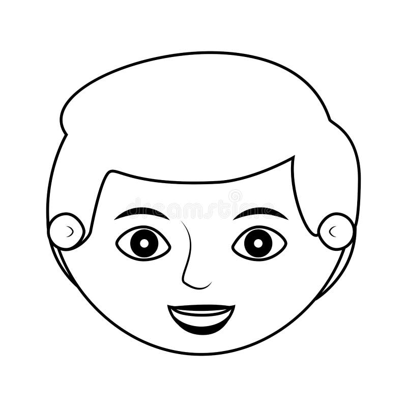 Front Face Man Smiling Silhouette Stock Vector - Illustration of ...