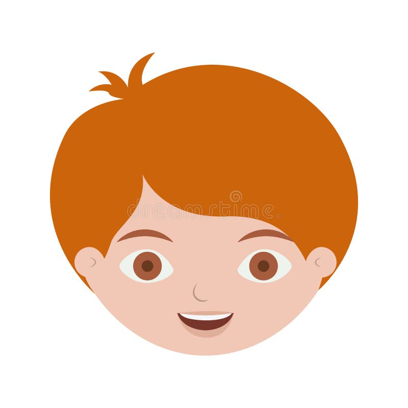 Front Face Redhead Kid Hairstyle Stock Vector - Illustration of cute ...