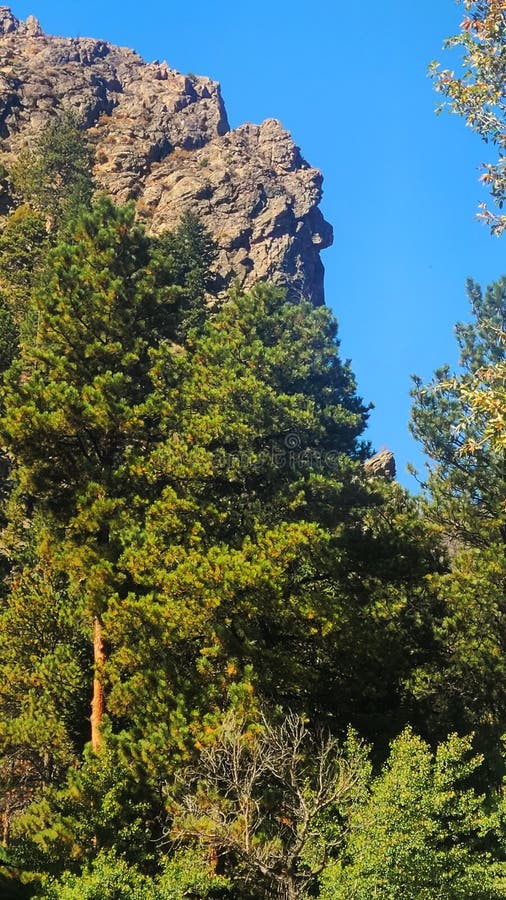 Front Face View of the & X22;profile& X22; Rock in Colorado Stock Image ...