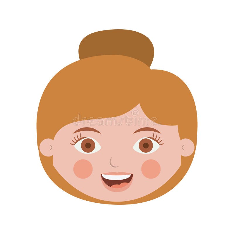 Front Face Woman with Collected Hair Stock Vector - Illustration of ...