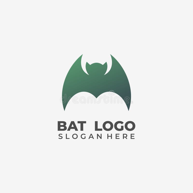 Front Facing Bat Logo Flat Style Vector Stock Vector - Illustration of ...
