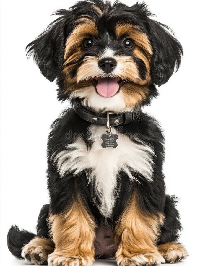 A Front-facing, Content Red Havanese Puppy Sitting Stock Photo - Image ...