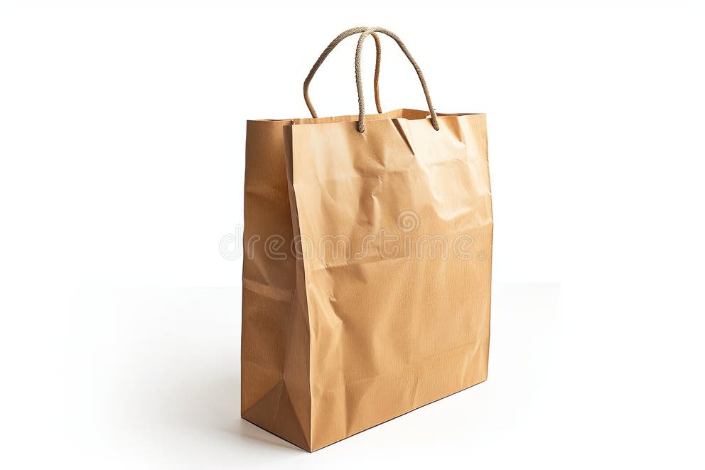 Front-Facing E-Commerce Shopping Bag on White Background AI Image Stock ...