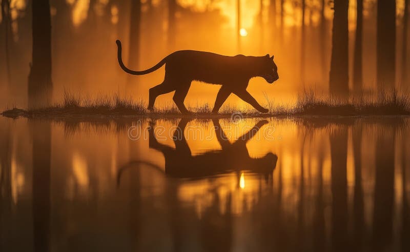 A Front-facing Panther Against a Dark Backdrop from the Predator Series ...