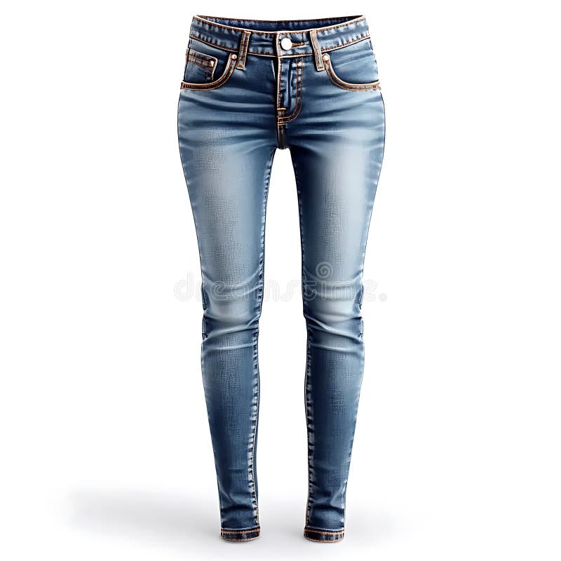 A Front Facing Studio Shot of Blue Denim Jeans Isolated Stock ...