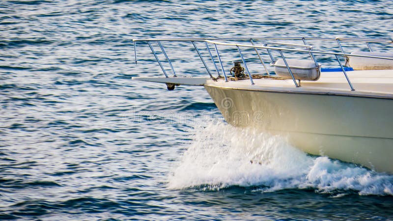 The Front of a Fast Motor Boat Over the Water Stock Photo - Image of ...