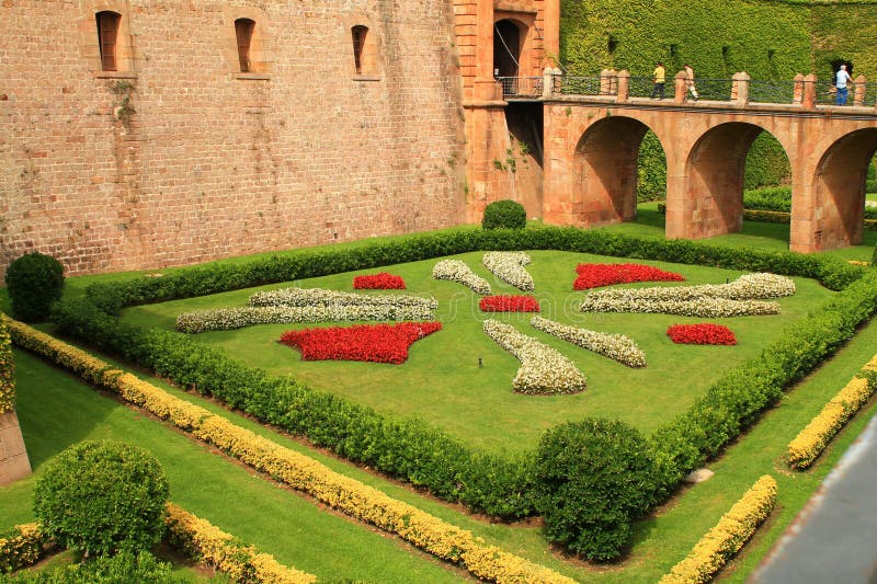 Front Garden of Montjuic Castle Stock Image - Image of tree, monastery ...