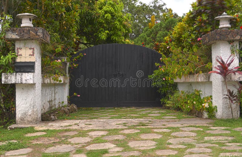 Front Gate stock photo. Image of home, rural, road, house - 31065956