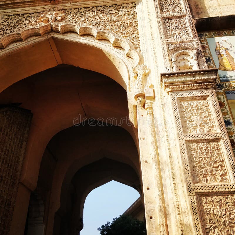 Front Gate of Mahendragrh Fort Stock Photo - Image of front ...
