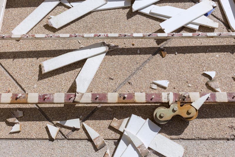 Front Gate Sliding Door Broken Stock Image - Image of damage, breakable ...