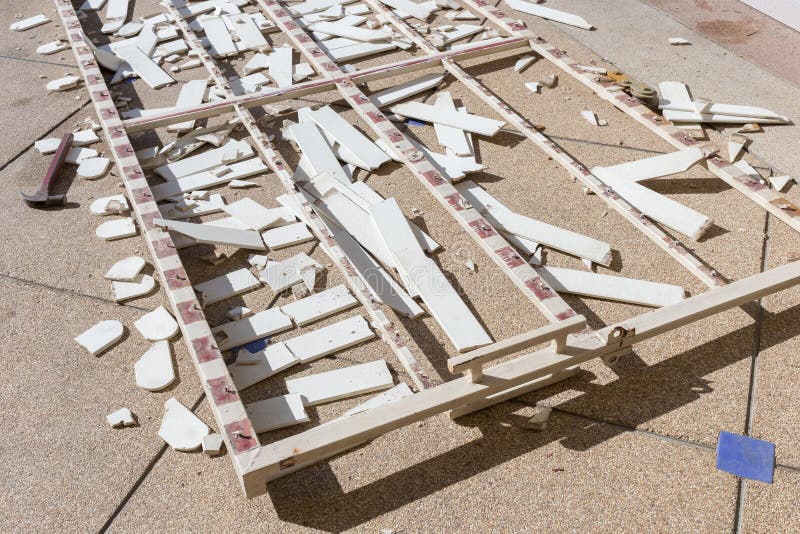 Front Gate Sliding Door Broken Stock Image - Image of picket, repair ...