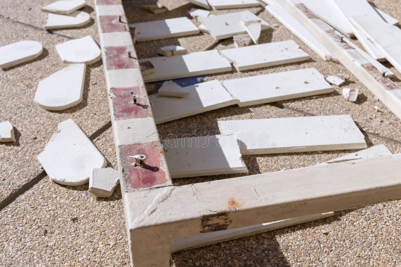 Front Gate Sliding Door Broken Stock Image - Image of door, crack: 49003501