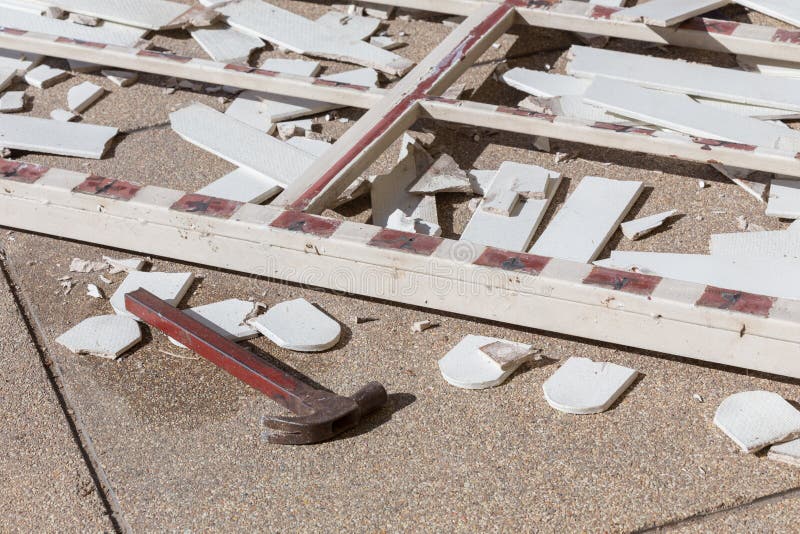 Front Gate Sliding Door Broken Stock Image - Image of damage ...