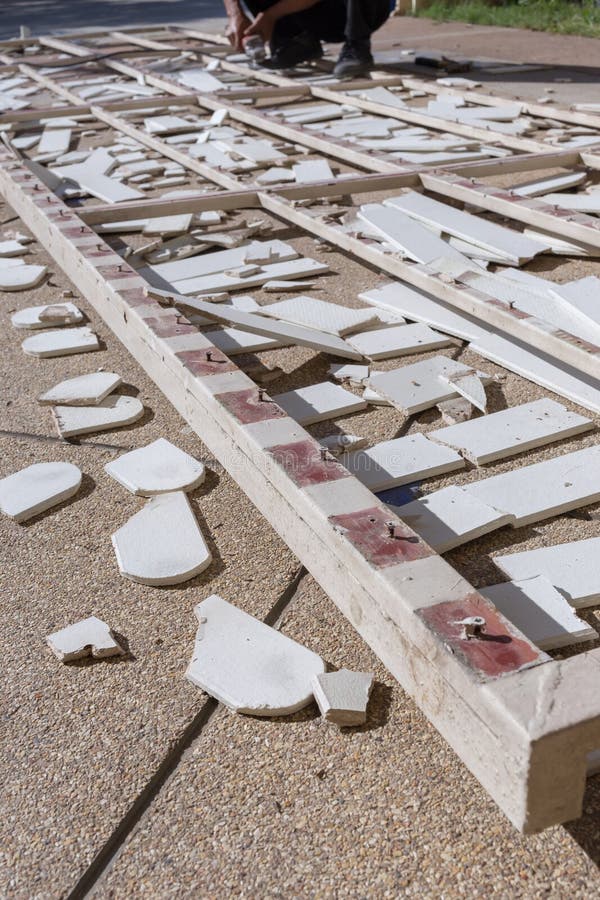 Front Gate Sliding Door Broken Stock Image - Image of broken, plank ...