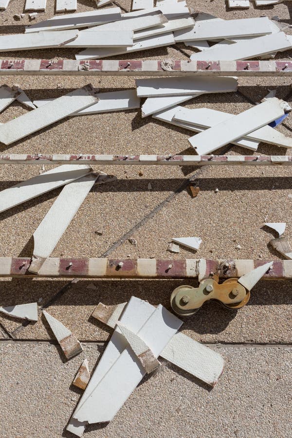 Front Gate Sliding Door Broken Stock Image - Image of broken, home ...