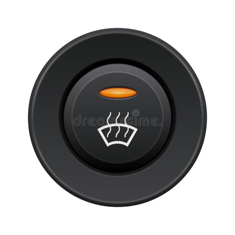 Front Glass Heating Button. Car Dashboard Element Stock Vector ...