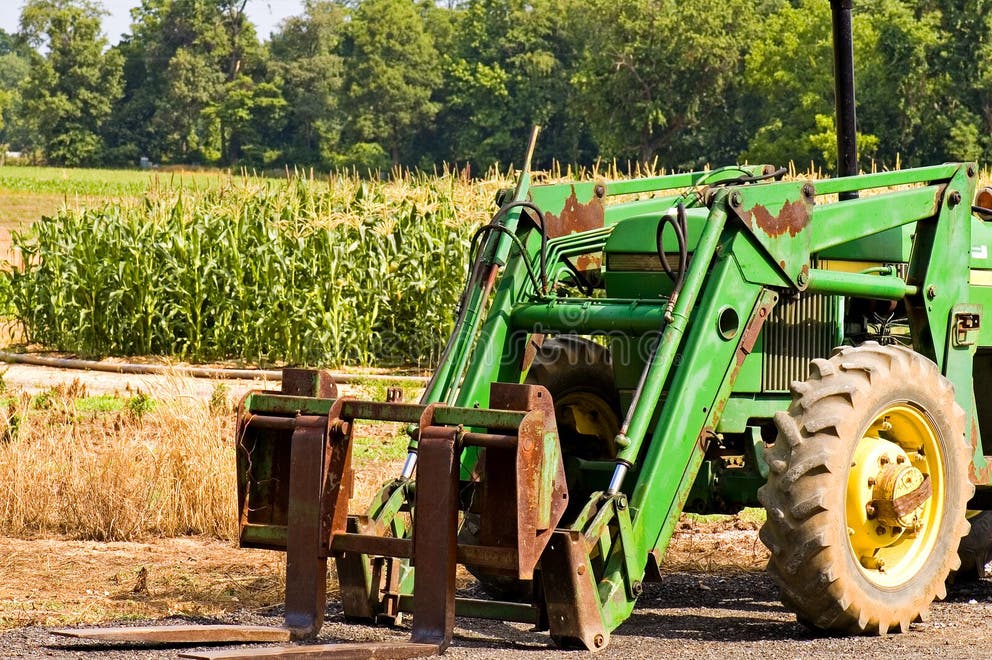 Front of Green Farm Tractor Editorial Stock Photo - Image of farming ...