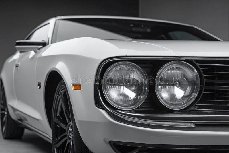 Front Half Side of the Sedan, Showing the Bumper, Headlight, and ...