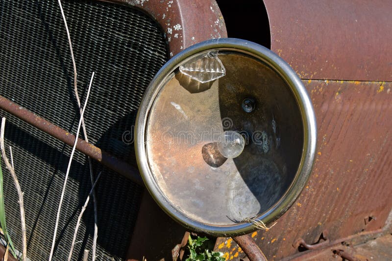 Front Head Lamp of an Old Car. Stock Photo - Image of headlamp, auto ...