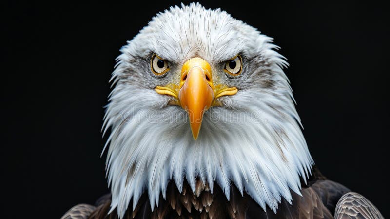 Front on Head Shot of a Bald Eagle. Bald Eagle Close Up. AI Generative ...