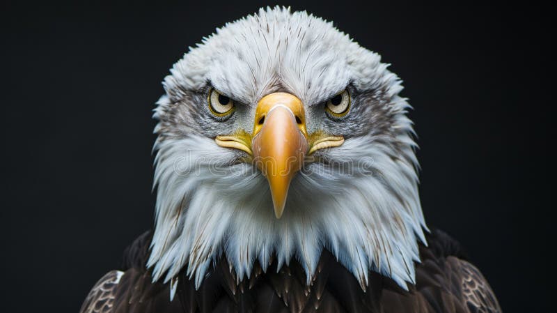 Front on Head Shot of a Bald Eagle. Bald Eagle Close Up. AI Generative ...
