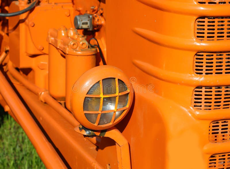 Front Headlight of an Old Tractor from the Last Century Stock Photo ...