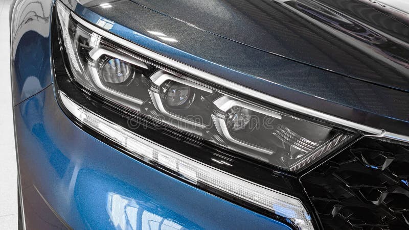 Front Headlight Xenon Light of Modern Car Close-up View Stock Photo ...