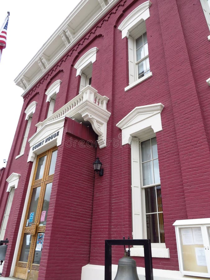 Front of Historic Red Brick Courthouse Building, Eureka, Nevada Stock ...