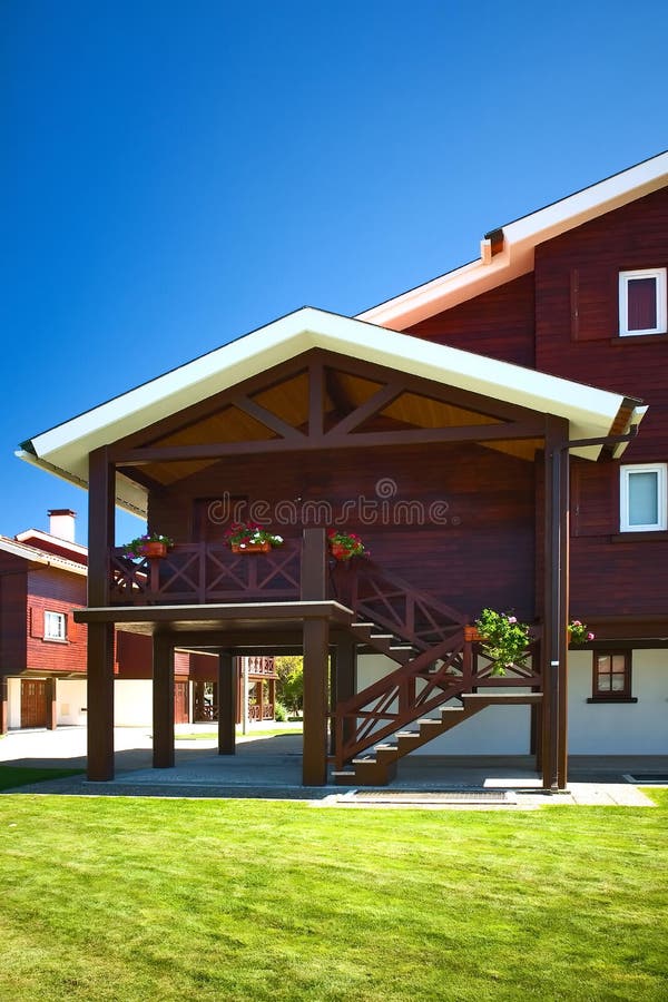 Front house stock image. Image of summer, house, wood - 3145353