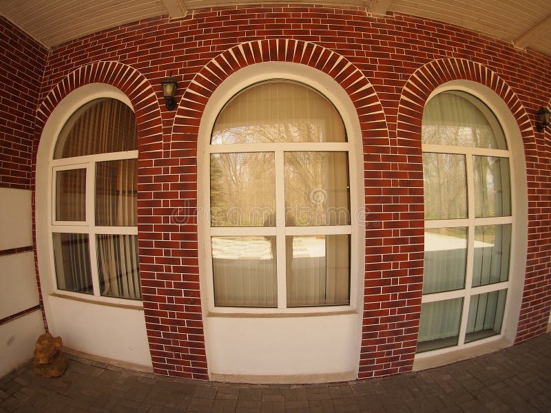 Front of the House with Wide Angle Fisheye View Stock Image - Image of ...
