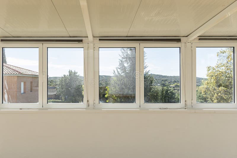 Front Image of a Wall with Aluminum and Glass Windows with Good Views ...