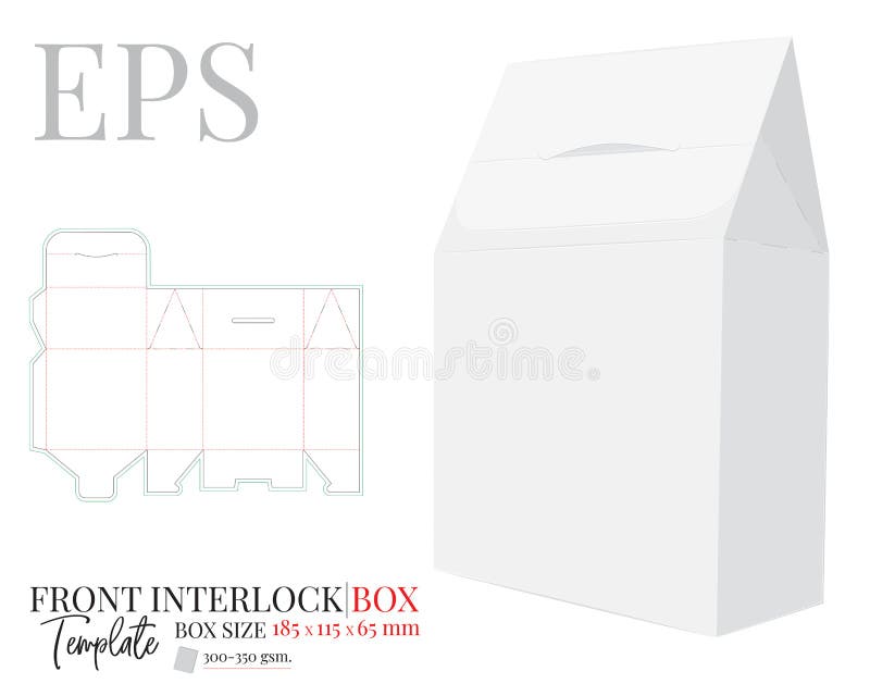 Front Interlock Box with Window, Vector, Template with Die Cut / Laser ...
