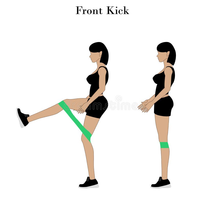 Front Kick Manga Kickboxing Cartoon Character Illustration Seamless ...