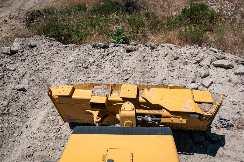 Excavator in Action in Road Building Stock Image - Image of machine ...