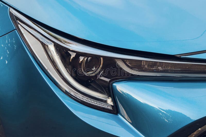 Front Led Headlight of a Modern Car Stock Image - Image of auto ...