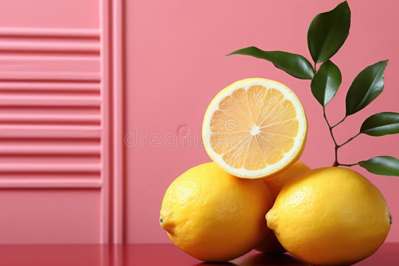 Front Lemon View with Sliced ??lemon on the P Stock Illustration ...
