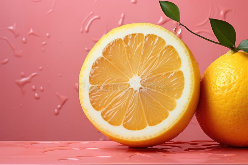 Front Lemon View with Sliced ??lemon on the P Stock Illustration ...